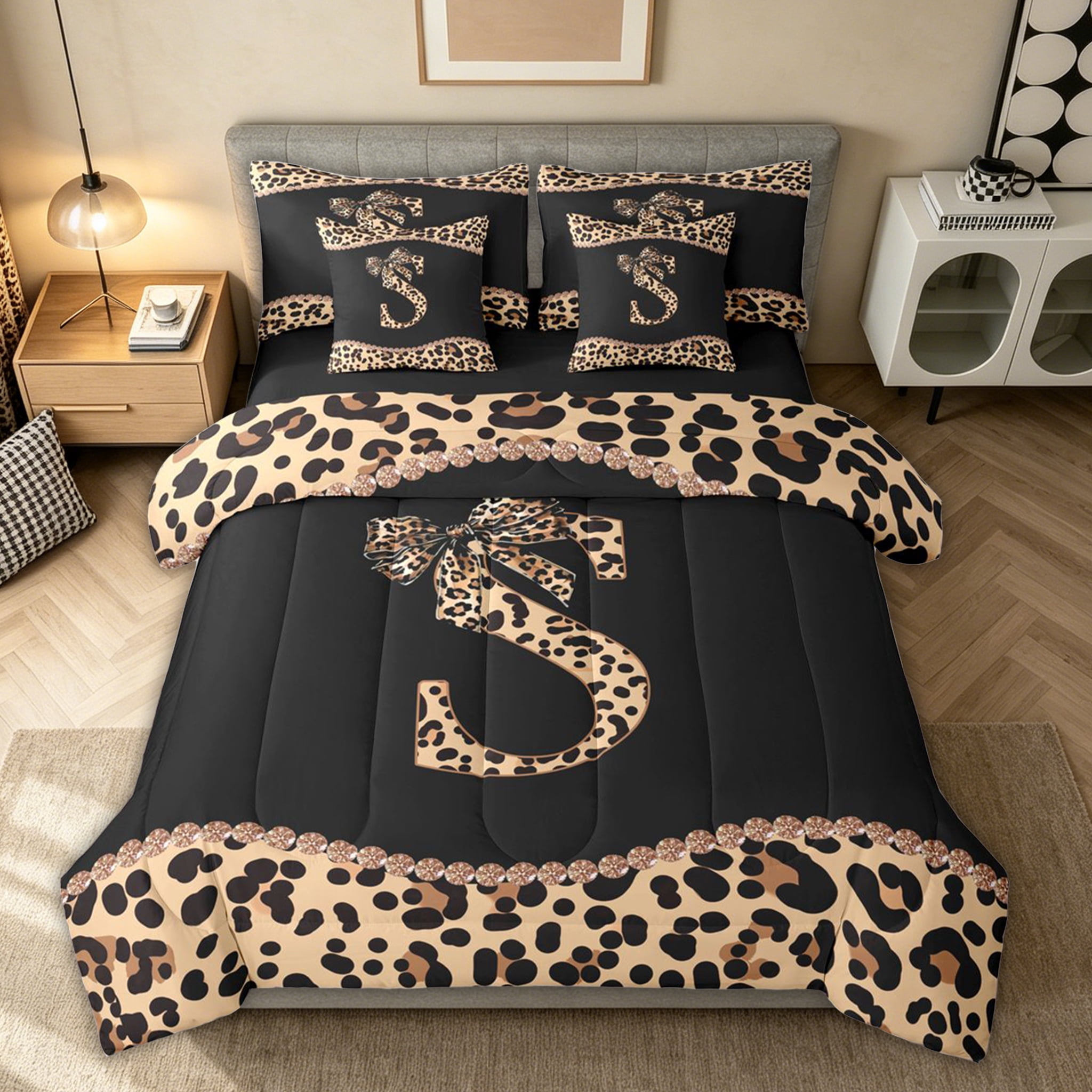 Homewish Fashion Initial Letter Bedding Comforter Set 7 Pieces for ...