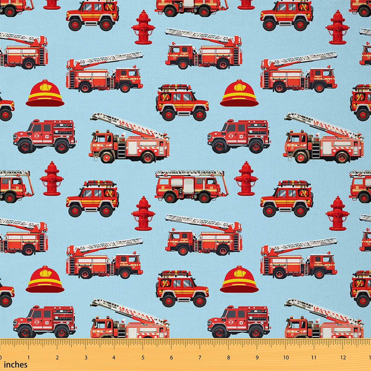 Homewish Firefighter 01 for Child, Blue Red Fire Truck Room Decor ...