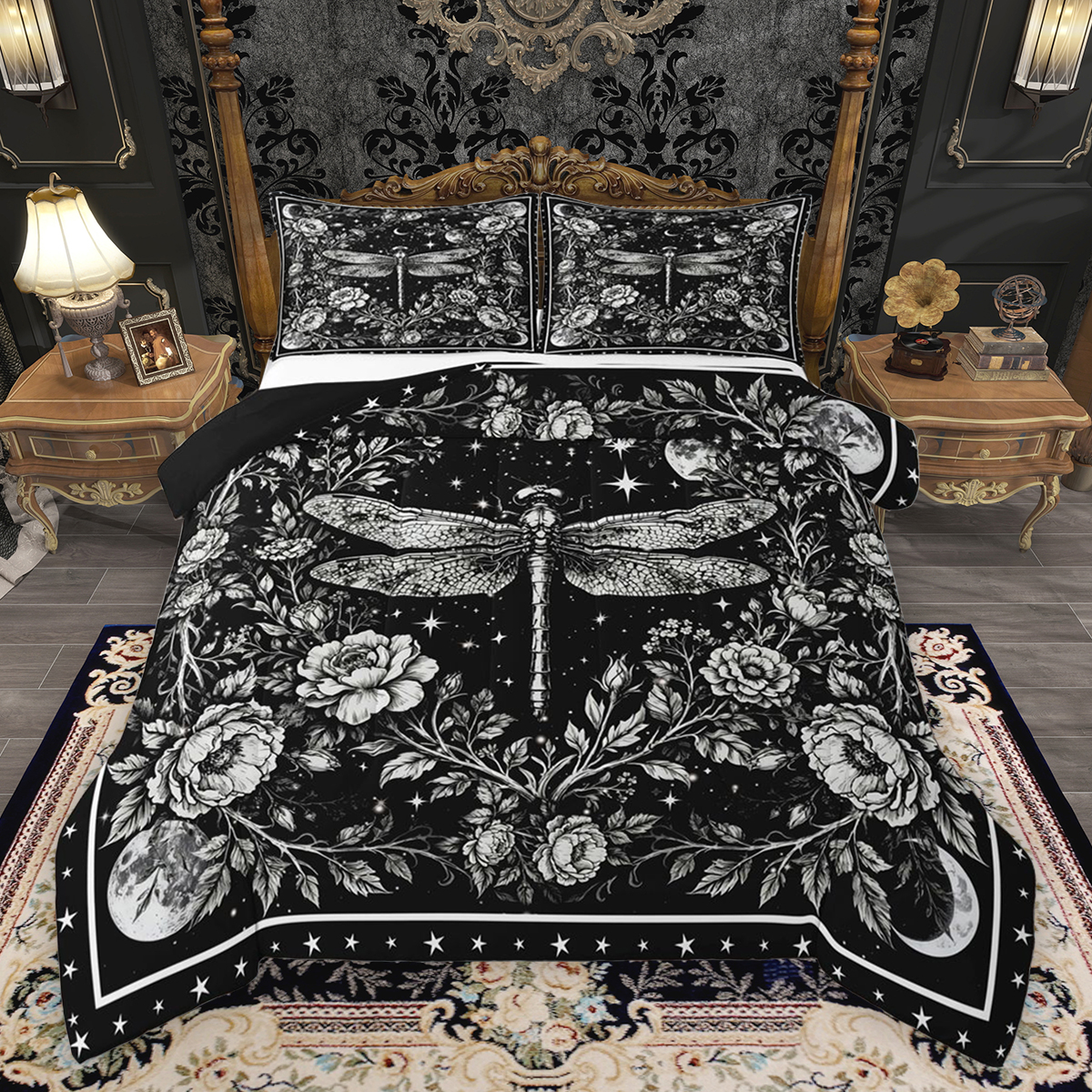 Homewish Flying Dragonfly Full Size Comforter Sets 3-Piece for ...
