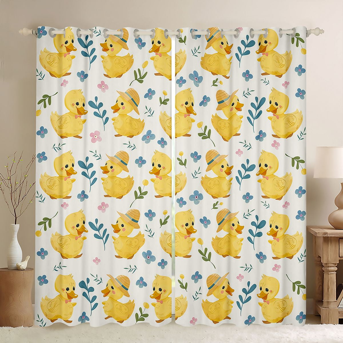 Homewish Funny Farmhouse Duck Curtains Pack of 2 (42x84 Each) for Teens ...