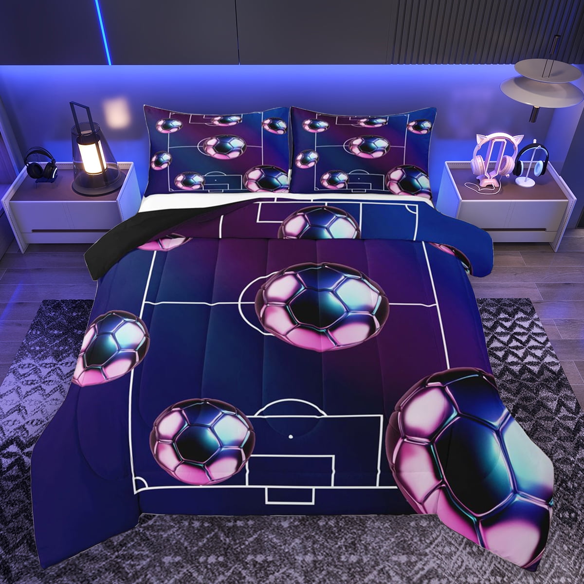 Homewish Futuristic Football Child Full Size Comforter Sets, Modern ...