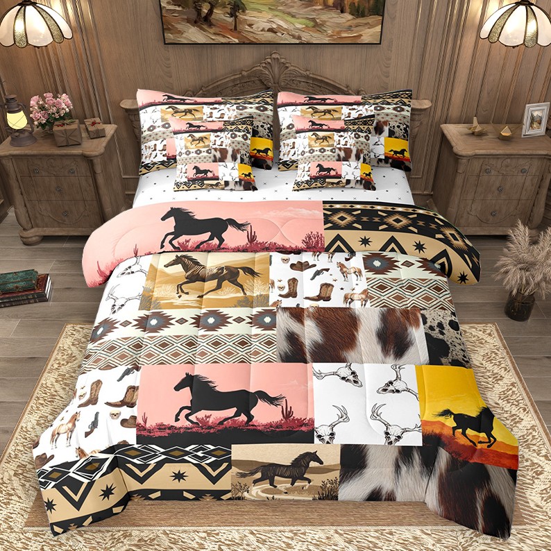 Homewish Galloping Horse 7 Pieces Bedding Comforter Set for Female Men ...