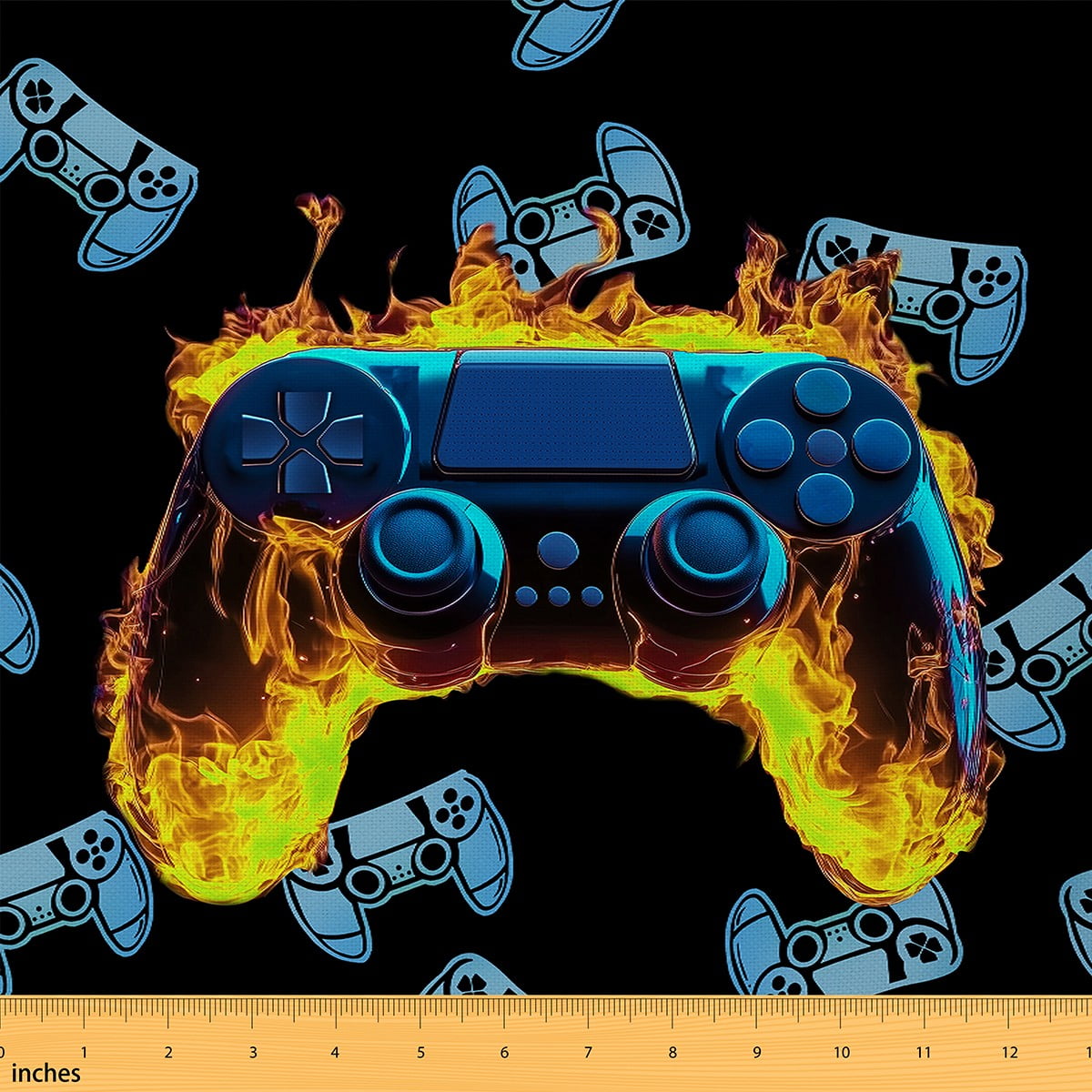 Homewish Game Fabric by the Yard 2 Yard,Mondern Gamepad Controller Room ...