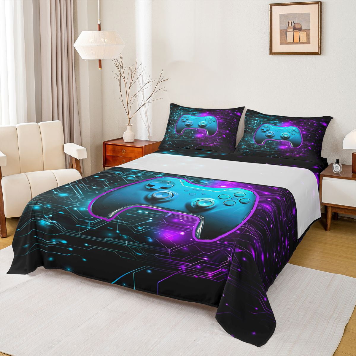 Homewish Gamepad Controller Twin Sheet Sets,Gaming Gamer Twin Fitted ...