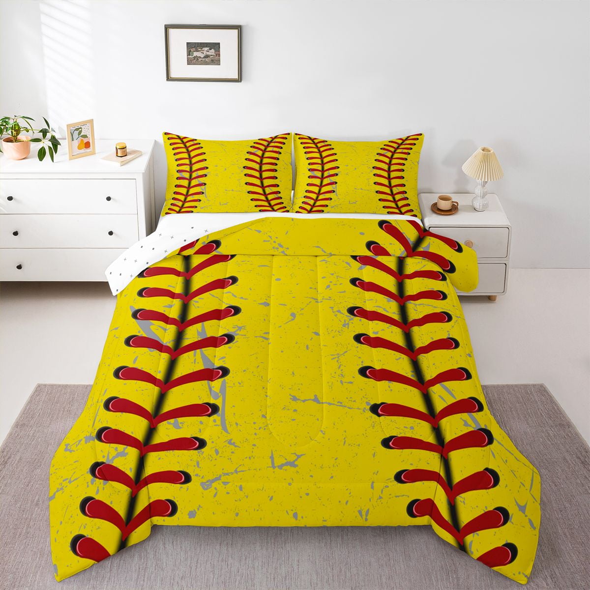 Homewish Gamer Baseball Boy 3-Piece Full Size Comforter Sets,Sport ...