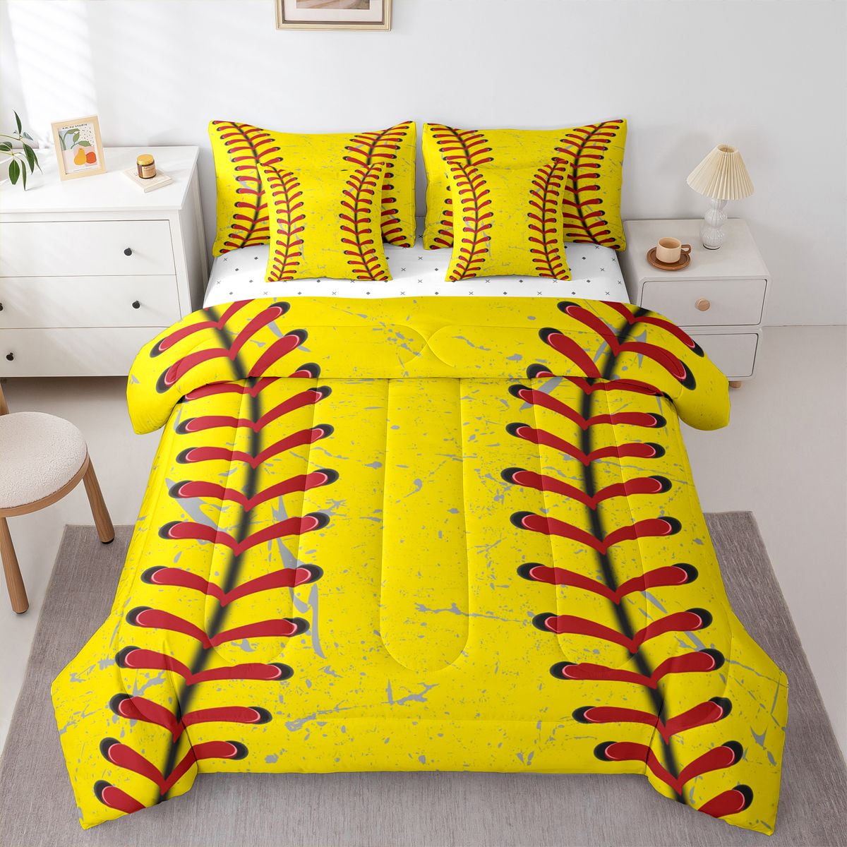 Homewish Gamer Baseball Boy 7-Piece Bedding Comforter Set,Sport Theme ...