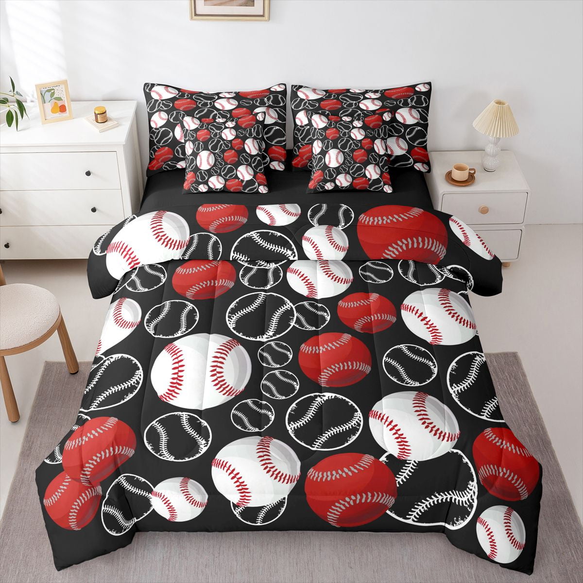 Homewish Gamer Baseball Boy 7pcs Bedding Comforter Set,Sport Theme ...