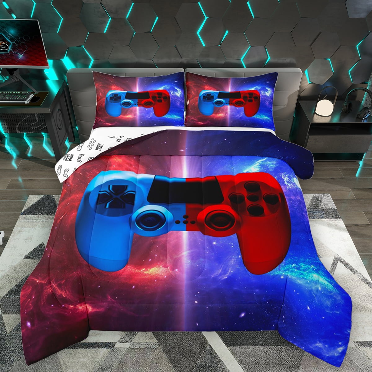 Homewish Gamer Gaming Bedding Comforter Set,Gamepad Twin Comforter Sets ...