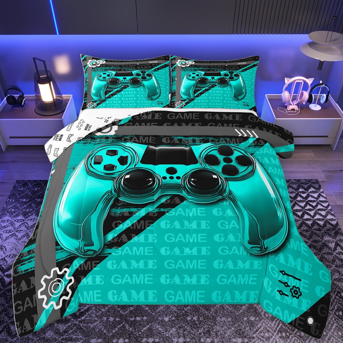 Homewish Gamer Gaming Bedding Comforter Set,Kids Gamepad Controller ...