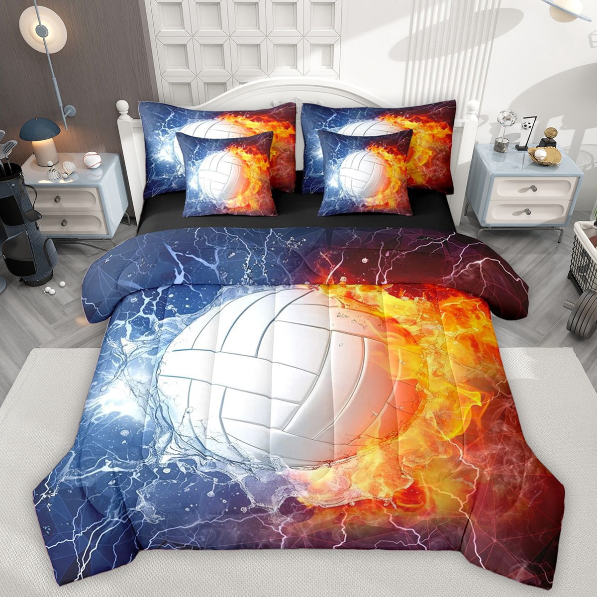 Homewish Gamer Volleyball Boy 7-Piece Twin Bedding Sets,Sport Theme ...