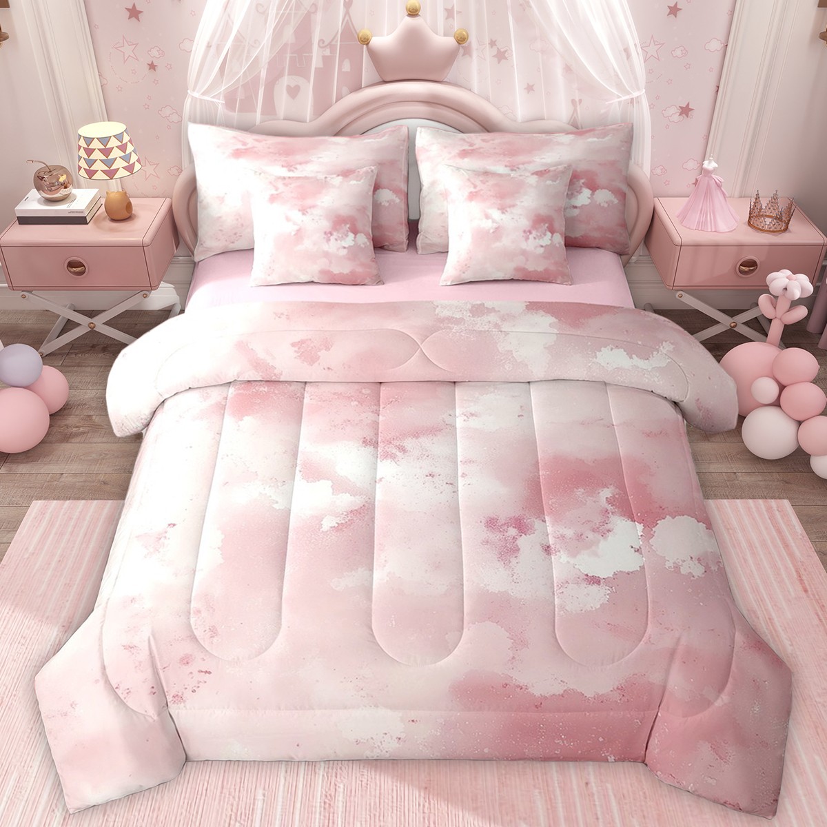 Homewish Geometric Honeycomb Bedding Comforter Set 7pcs for Teens Boys ...