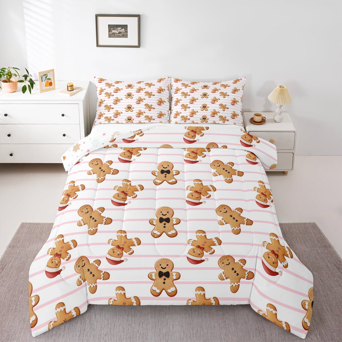 Homewish Gingerbread Man 2pcs Bedding Comforter Set for Teens Boys ...