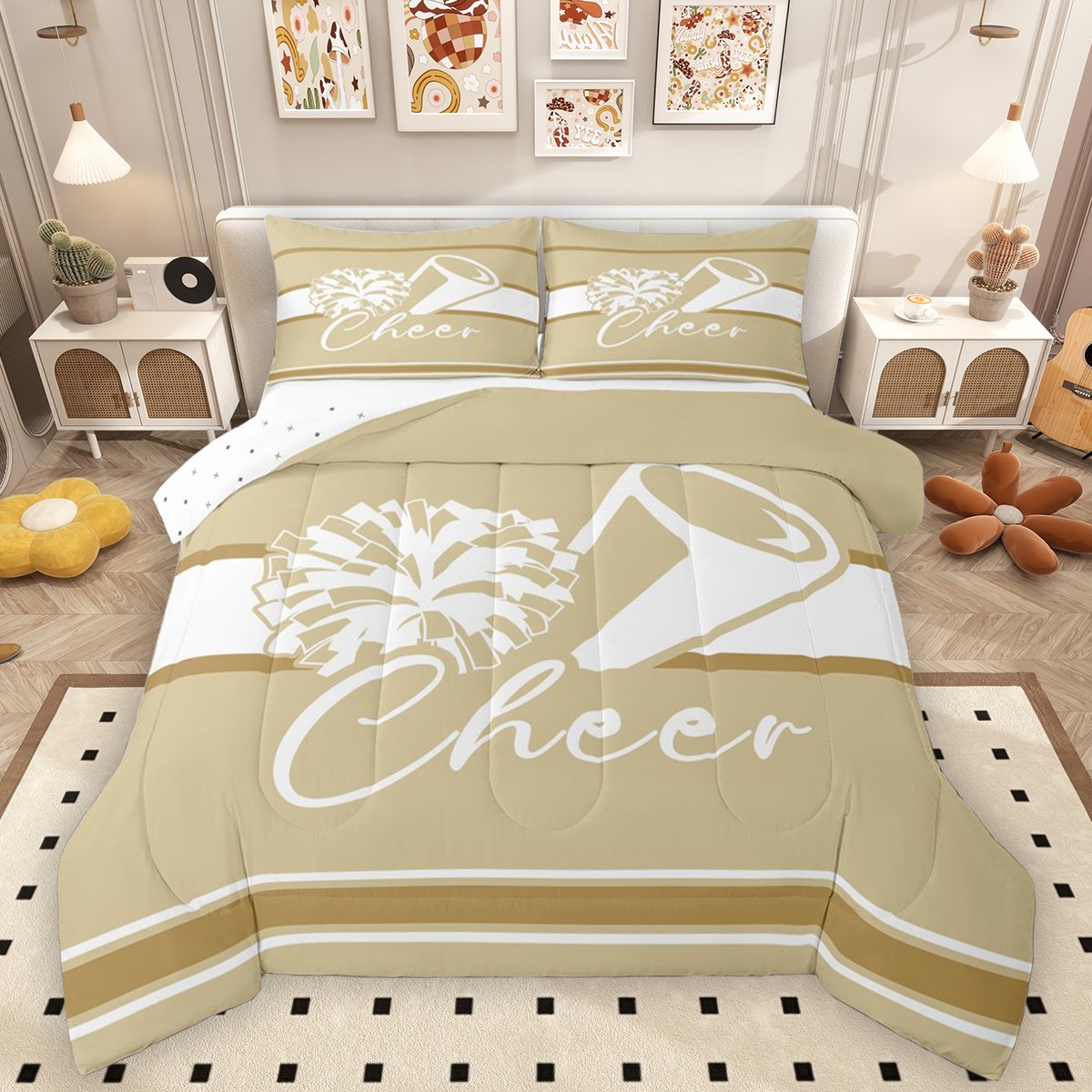 Homewish Girly Dreamy Dance 3-Piece Full Size Comforter Sets For Female ...