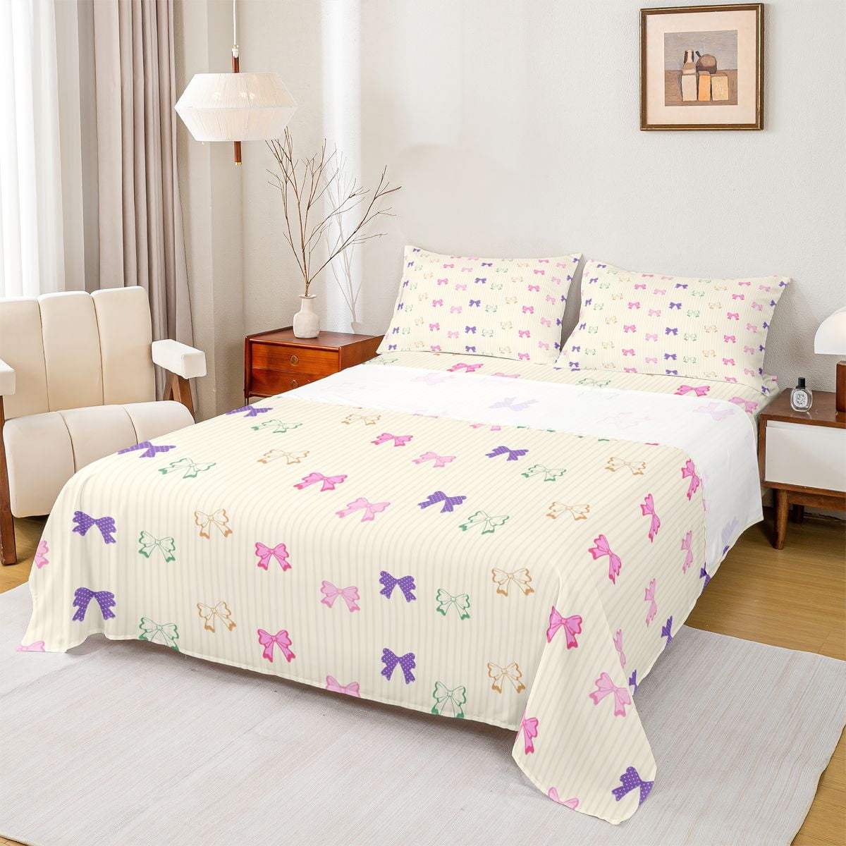 Homewish Girly Kawaii Ribbon Bed Sheets for Kid, Fairy Tale Princess ...
