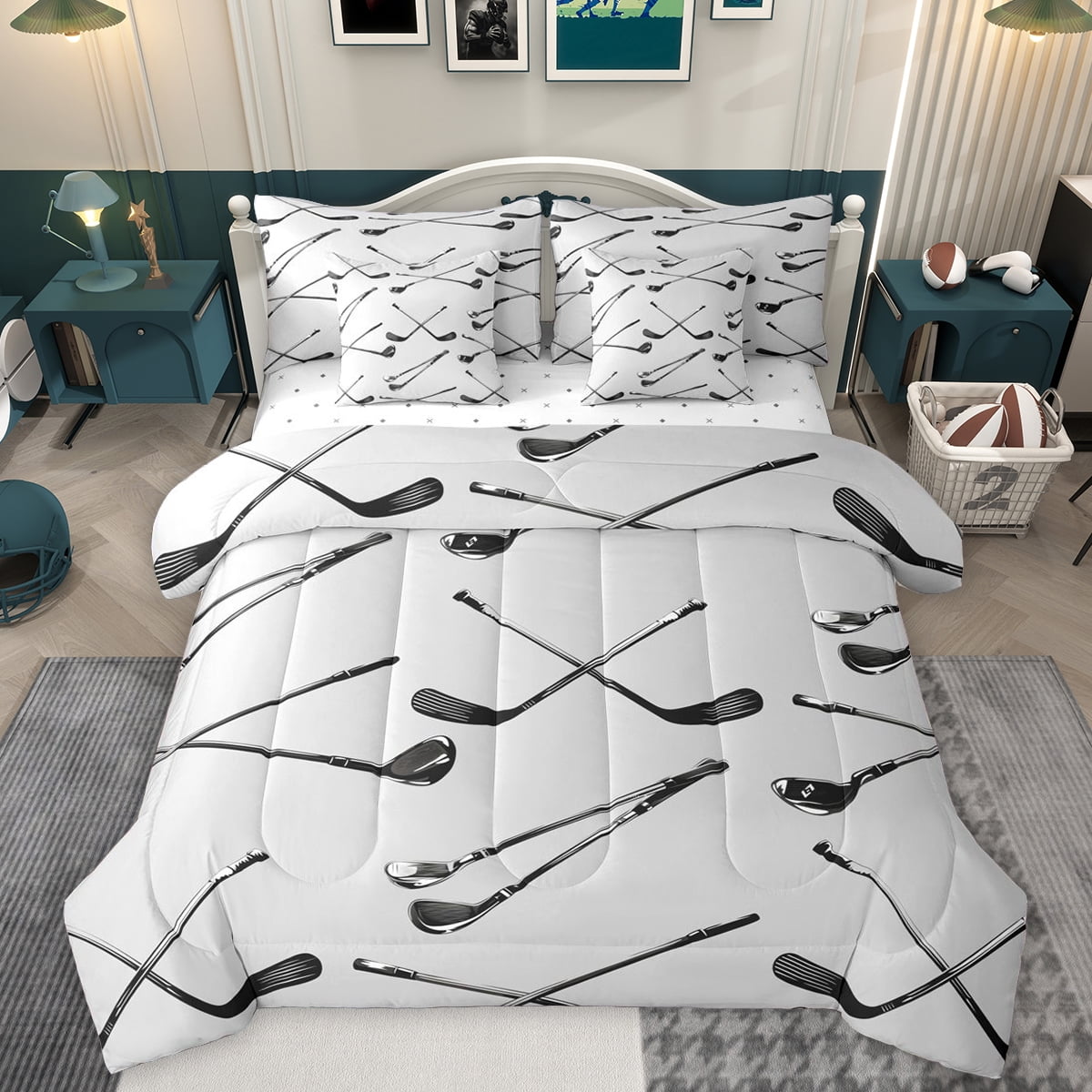 Homewish Golf Ball Sports 7-Piece Twin Bedding Sets,Ball Game Gaming ...
