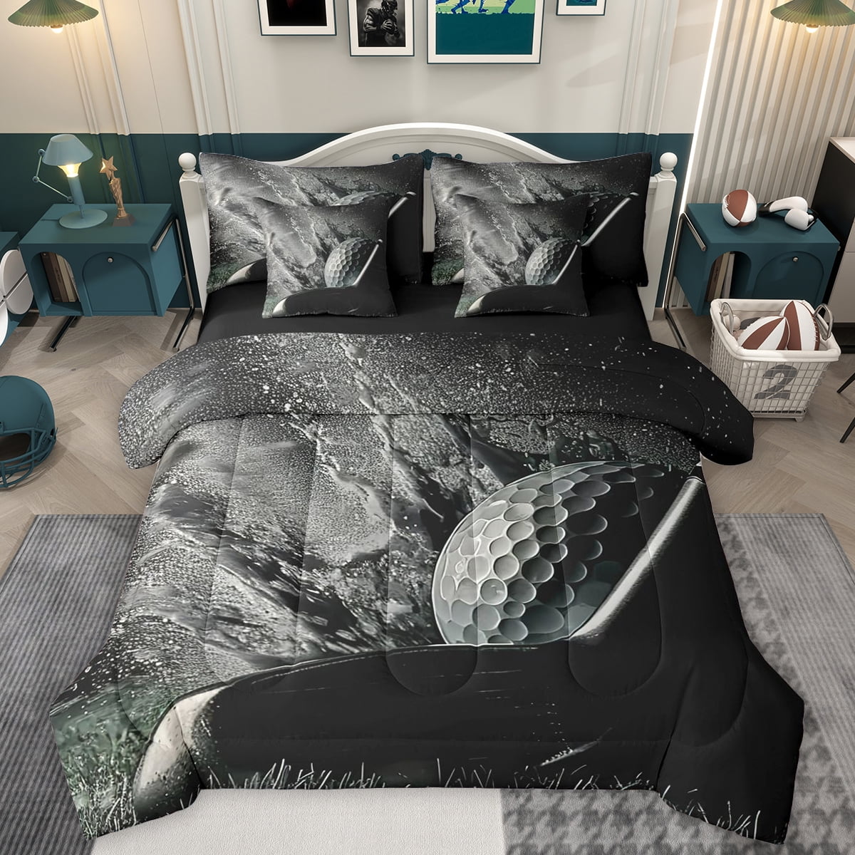 Homewish Golf Ball Sports 7-Piece Twin Bedding Sets,Ball Game Gaming ...