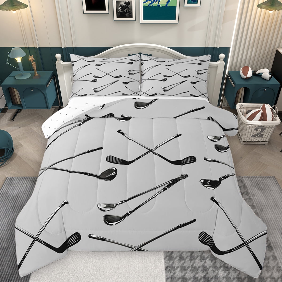 Homewish Golf Ball Sports Full Size Comforter Sets,Ball Game Gaming ...