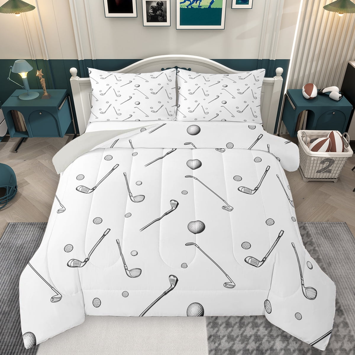Homewish Golf Club Full Size Comforter Sets,Golf Ball Game Bedding ...