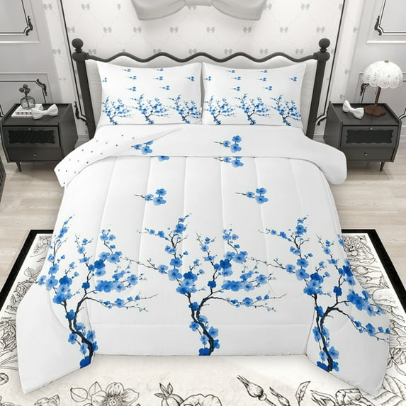 Homewish Graffiti Floral Queen Comforter Set,Peach Flower Bedding Sets ...