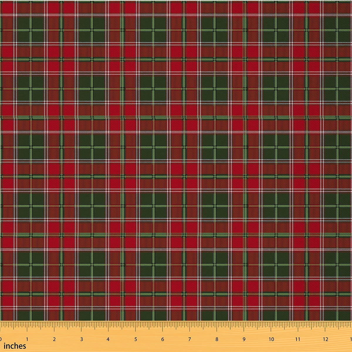 Homewish Green Red Buffalo Patchwork Fabric by the Yard 1 Yard, Chic ...