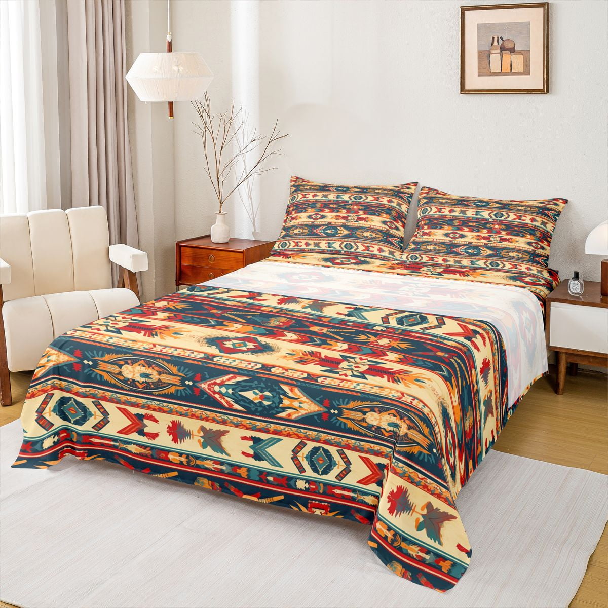 Homewish Hippie Aztec 4pcs Bed Sheets For Teens Female Men,Exotic Style ...