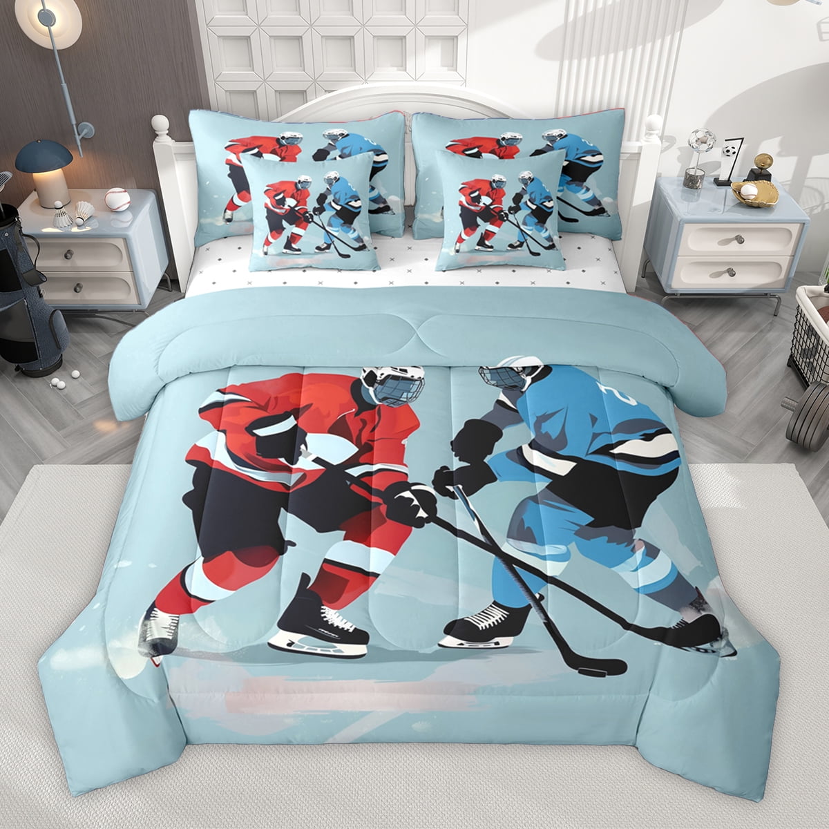 Homewish Ice Hockey 7pcs Bedding Comforter Set,Ball Game Gaming Queen ...
