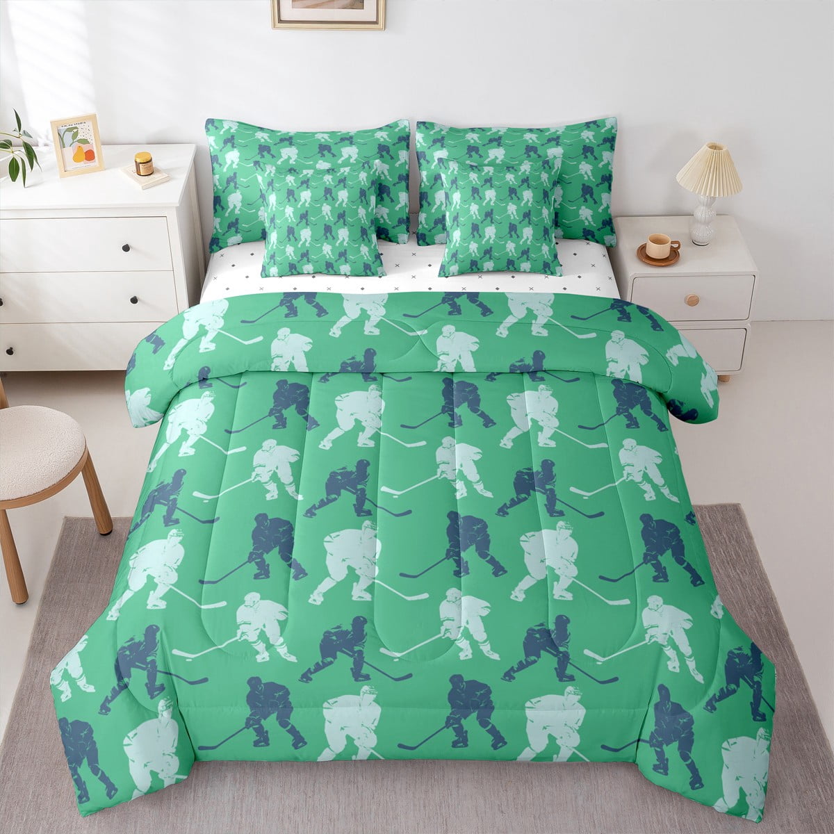 Homewish Ice Hockey 7pcs Bedding Comforter Set For Teens,Ball Game ...