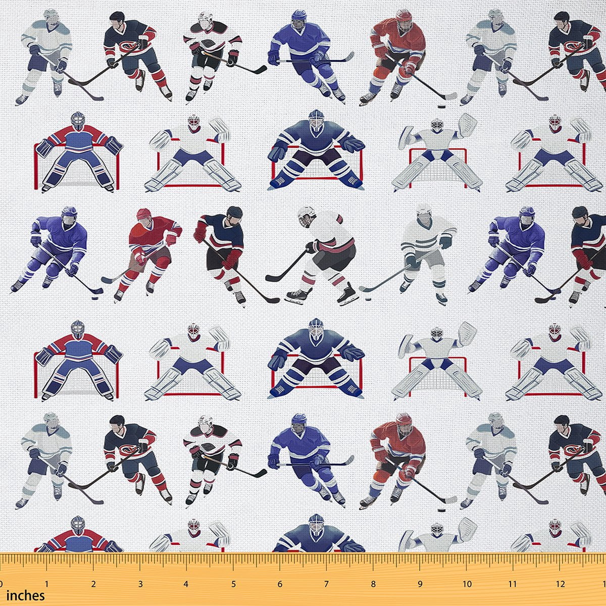Homewish Ice Hockey Fabric by the Yard 2 Yard,Ball Game Gaming Room ...