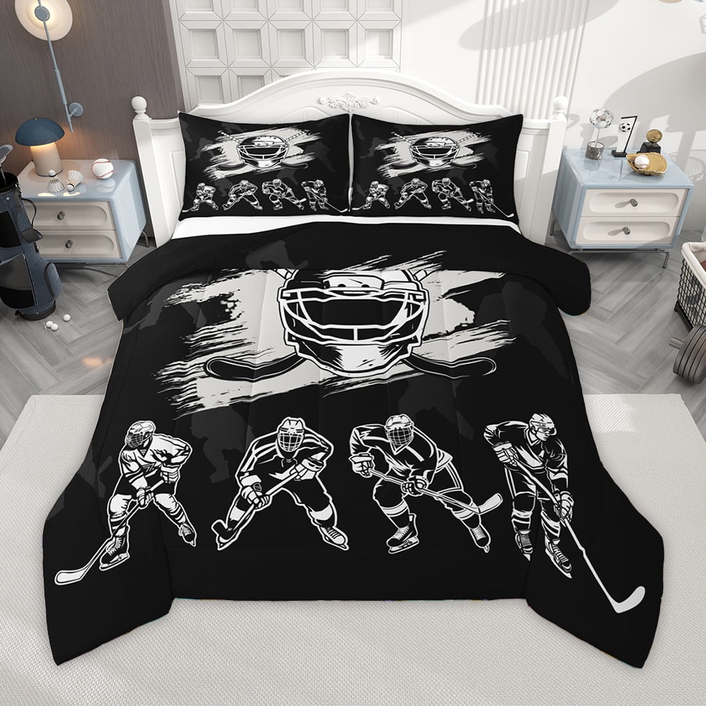 Homewish Ice Hockey Queen Comforter Set,Boys Ball Game Bedding Sets ...