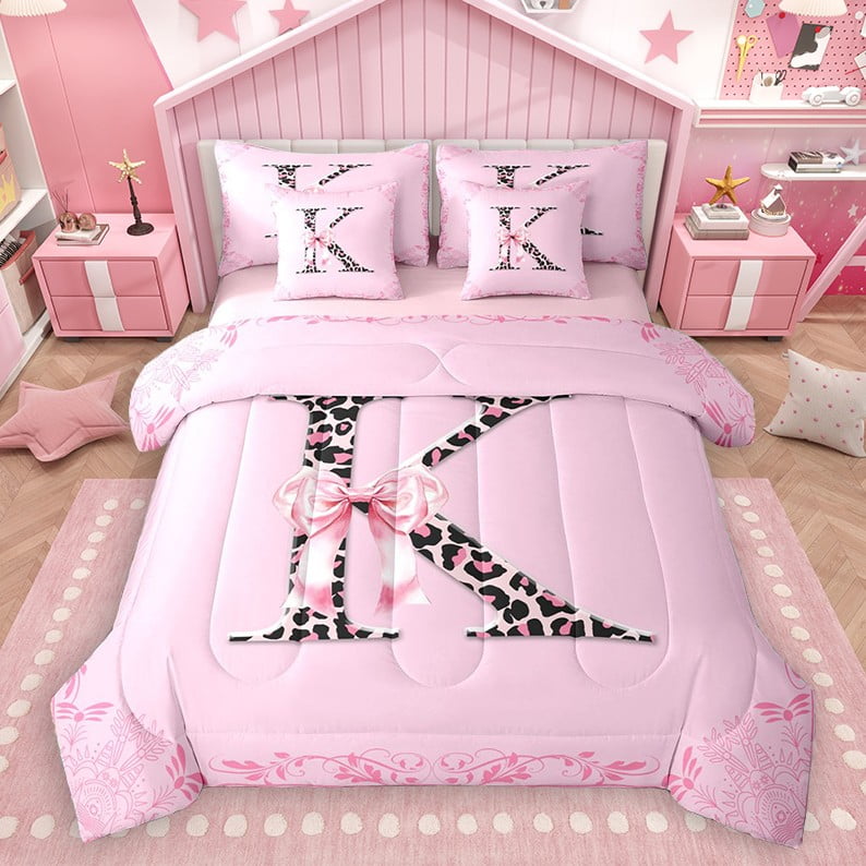 Homewish Initial Alphabet K Girl 7pcs Bedding Comforter Set,Animal ...