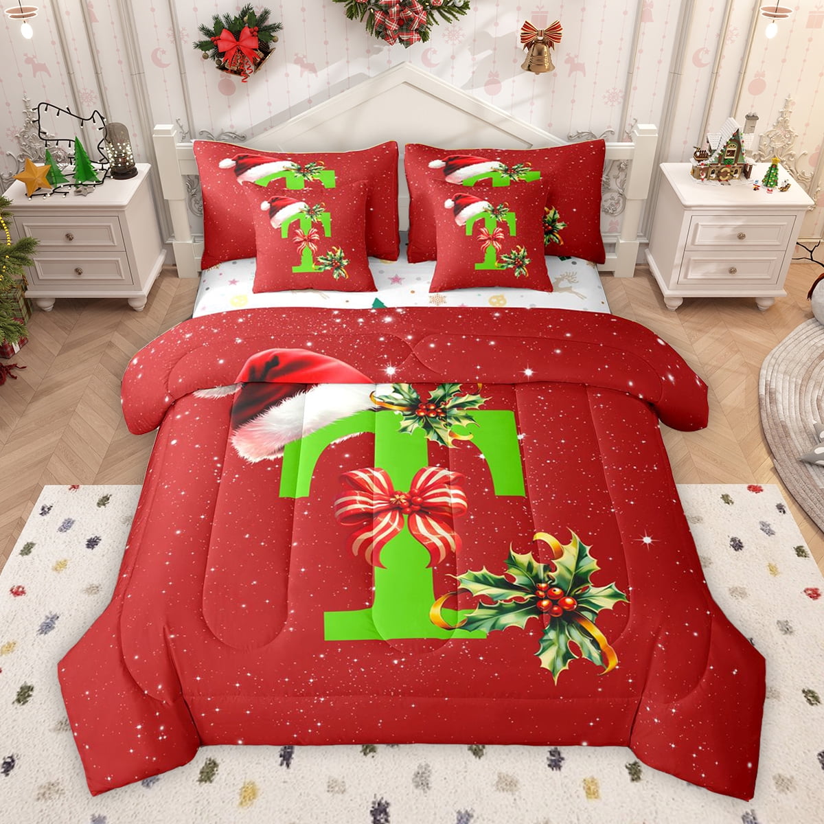 Homewish Initial T Letter Bedding Comforter Set 7 Pieces for Kids ...