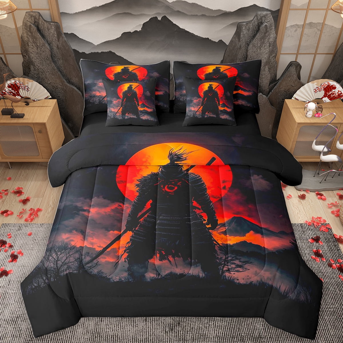 Homewish Japanese Ukiyoe 7-Piece Twin Bedding Sets,Japan Tradition ...