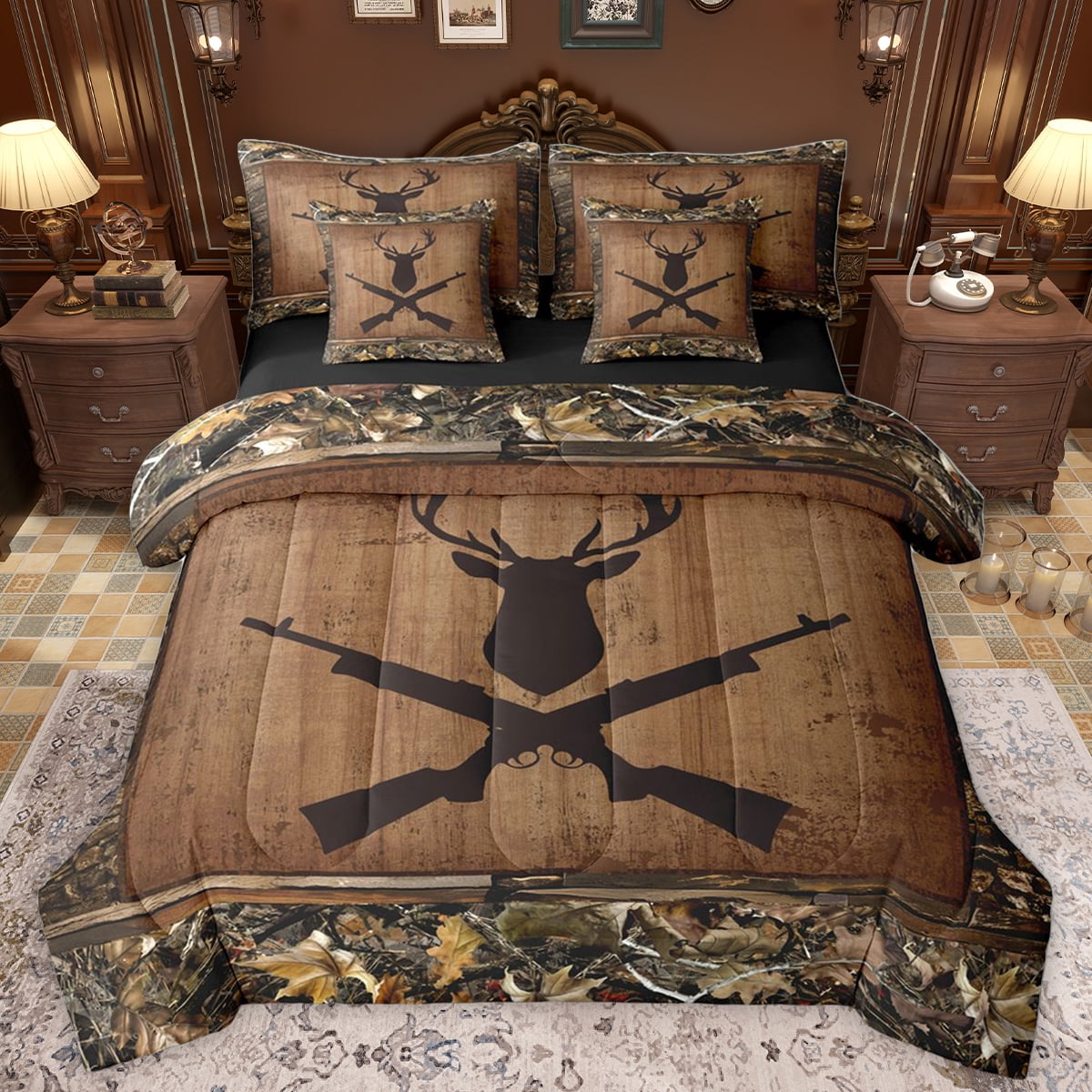 Homewish Junjle Wildlife Deer 7pcs Bedding Comforter Set,Rustic ...