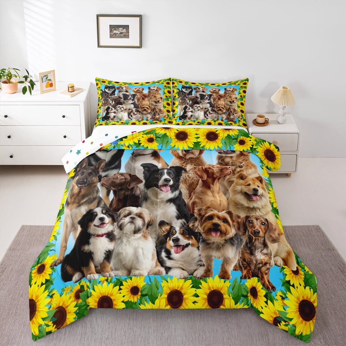 Homewish Kawaii Animal Dogs 2pcs Bedding Comforter Set for Teens Female ...