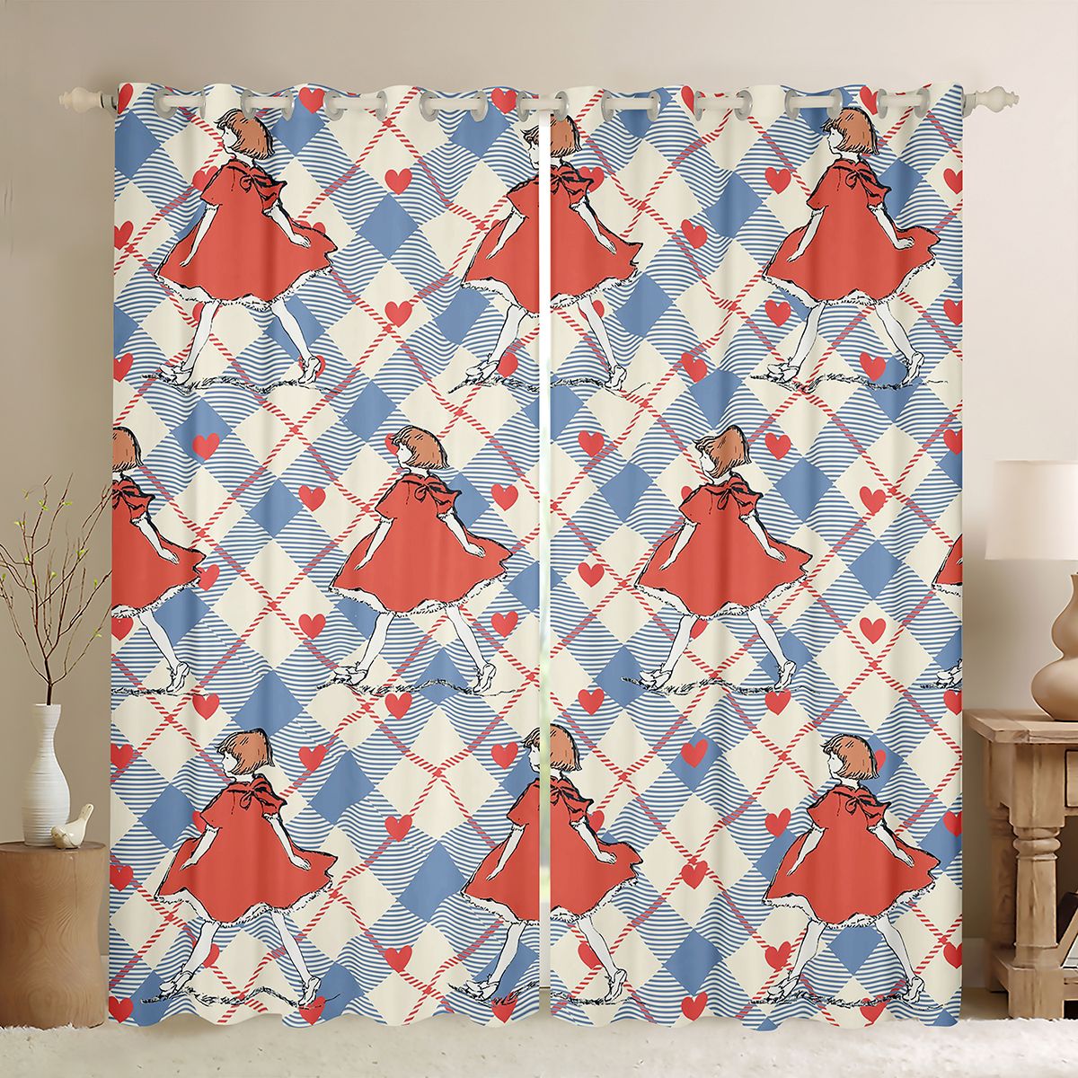 Homewish Kawaii Anime Girl Blackout Curtains Set of 2 (52x84 Each) for ...