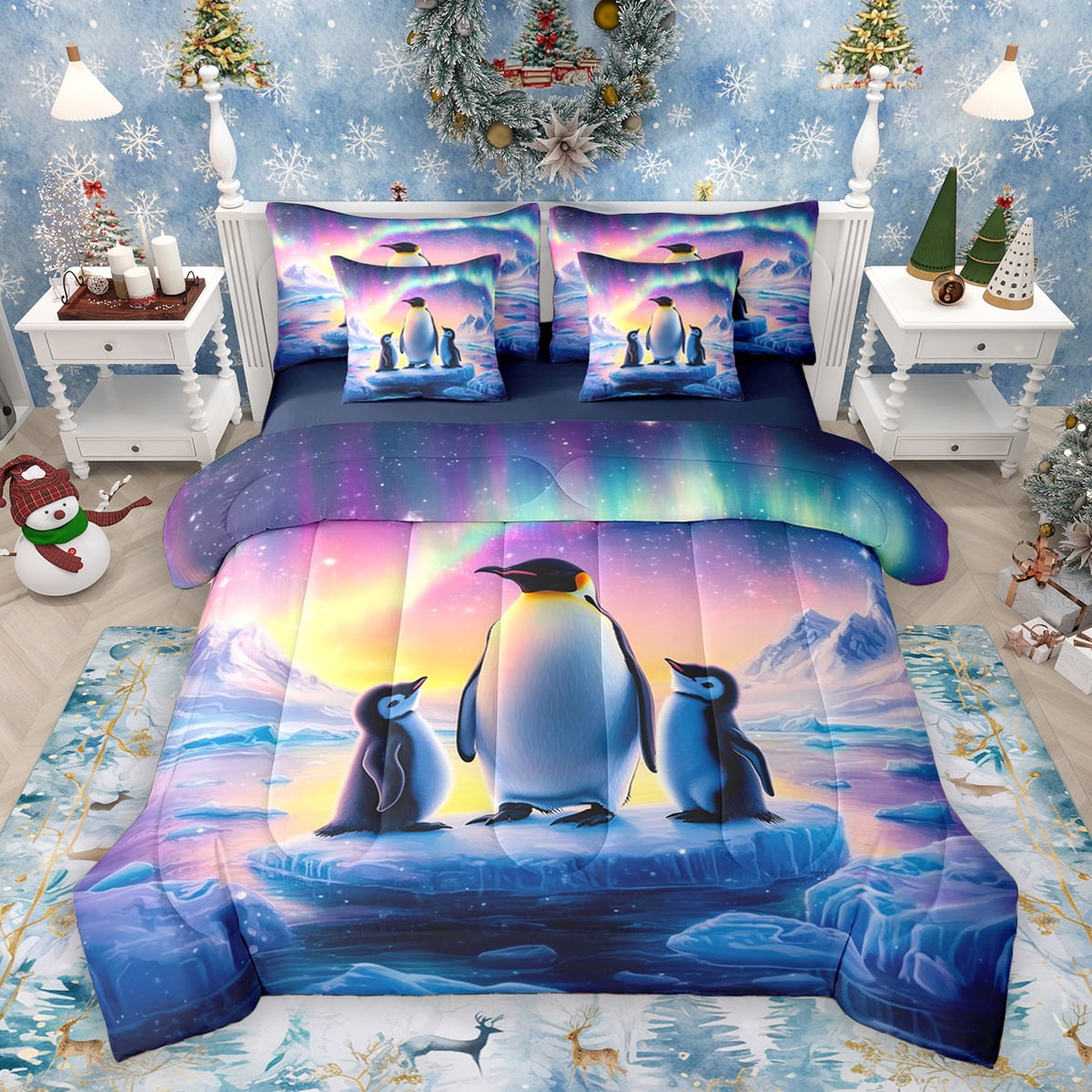 Homewish Kawaii Antarctic Penguin 7-Piece Twin Bedding Sets,Cartoon ...
