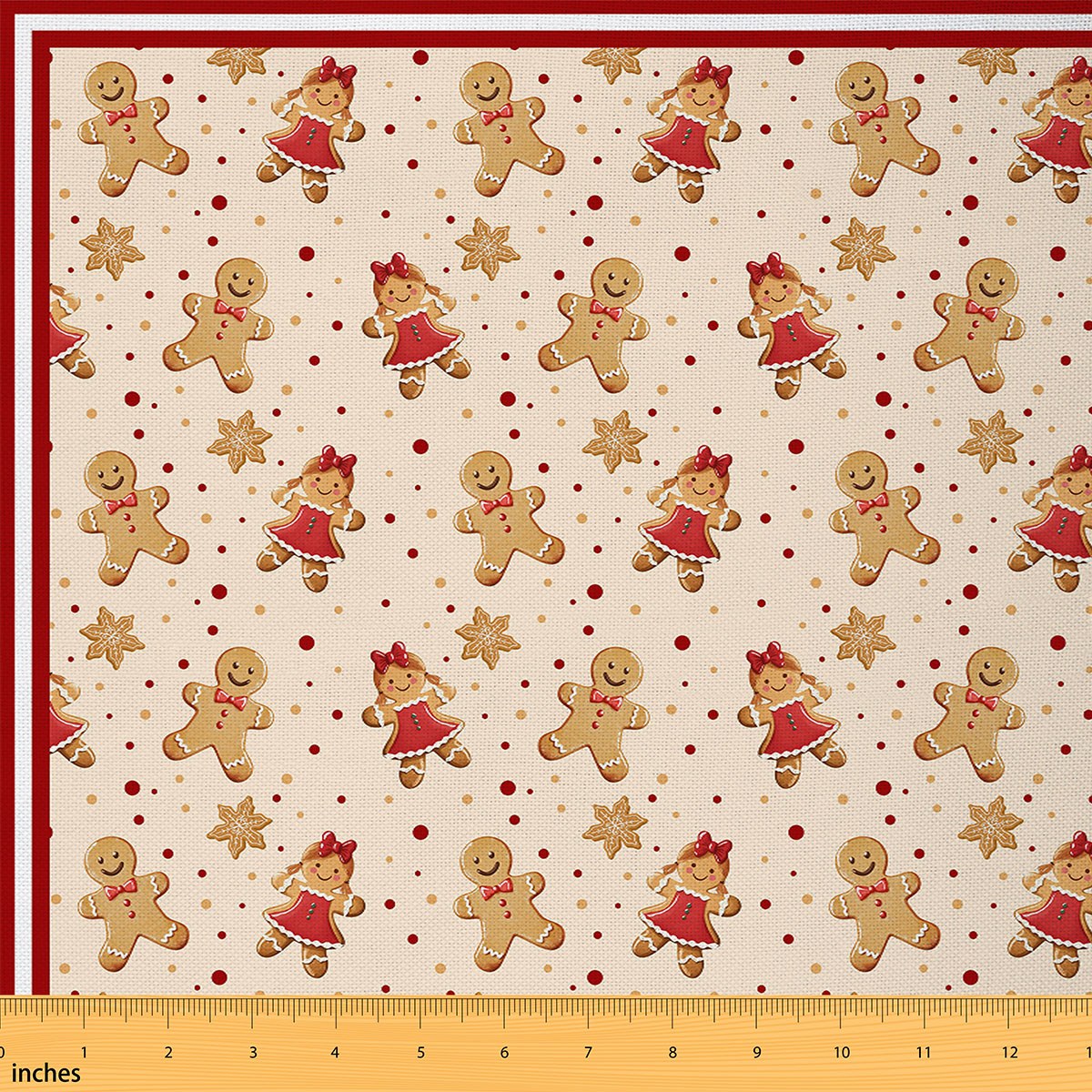Homewish Kawaii Gingerbread Man Fabric by the Yard 3 Yard,Merry ...