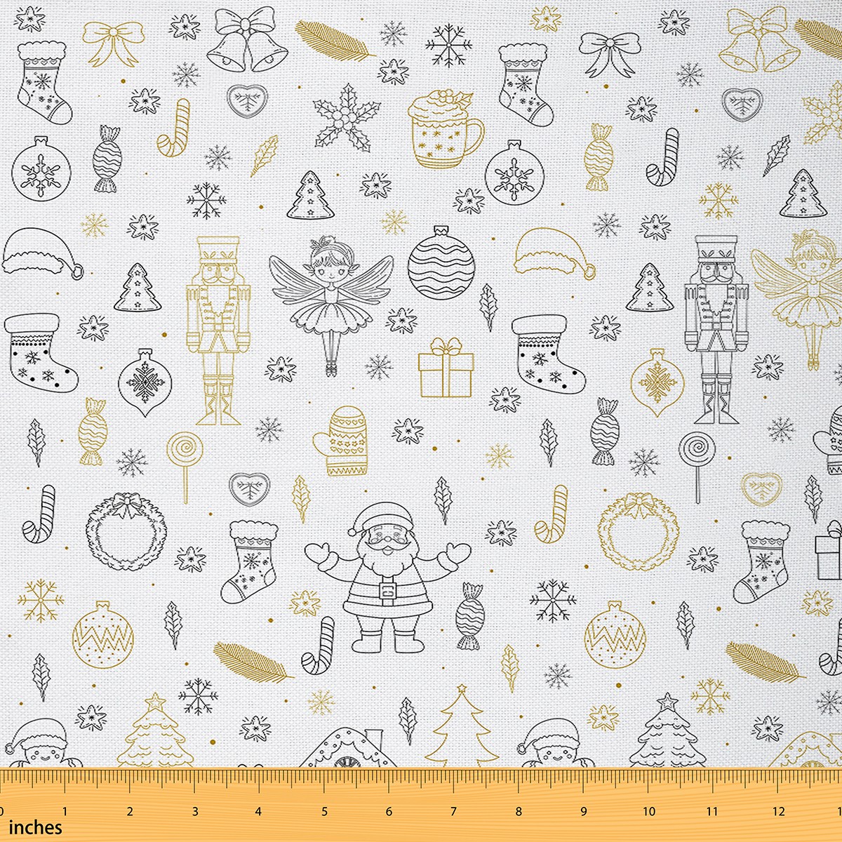Homewish Kawaii Princess Kids Fabric by the Yard 1 Yard, Cute Santa ...