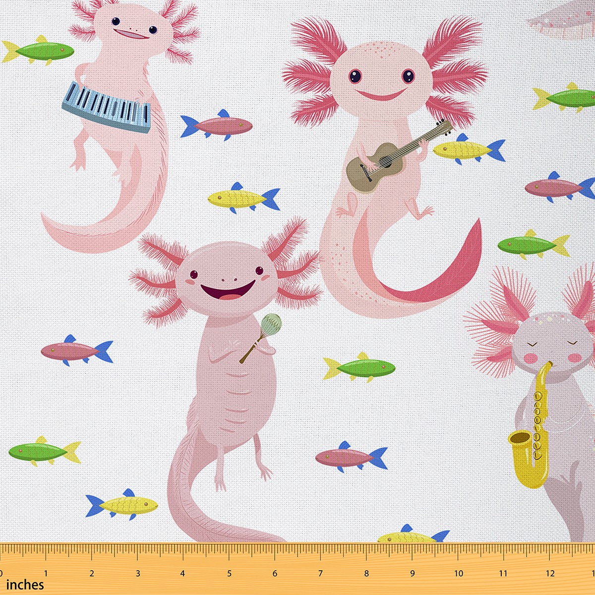 Homewish Kawaii Salamander Axolotl Fabric by the Yard 3 Yard,Magic ...