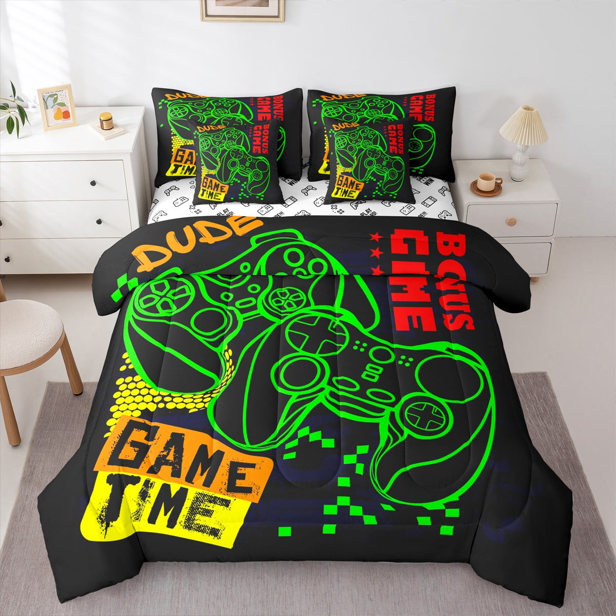 Homewish Kawaii Xmas Snowman Snowflake Bedding Comforter Set 7pcs for ...