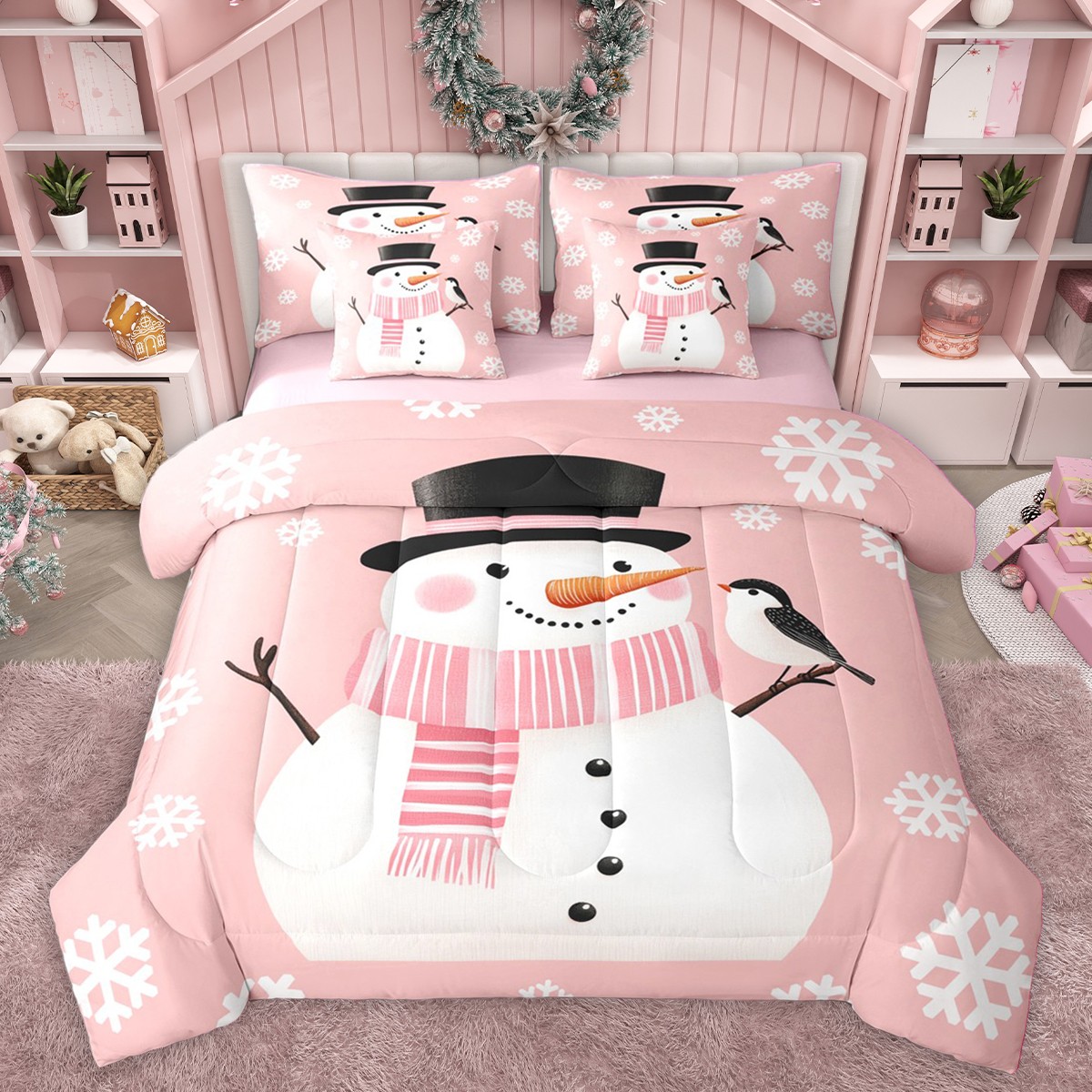 Homewish Kids Children Teens Cartoon Snowman Snowflake Bedding ...