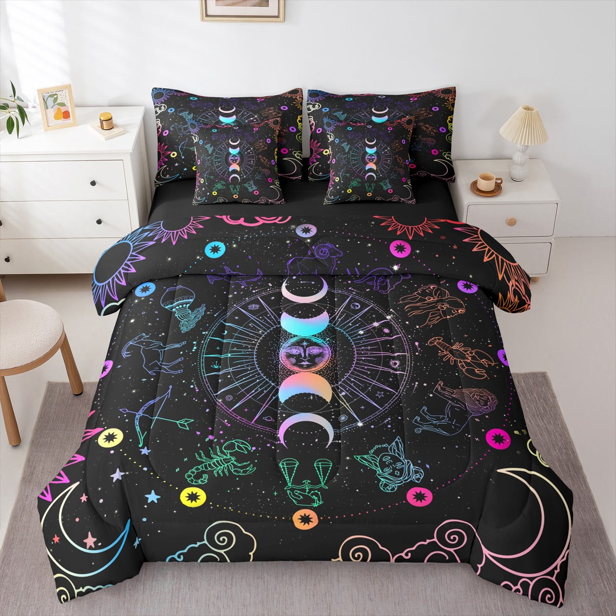 Homewish Kids Psychedelic Constellation Bedding Comforter Set 7 Pieces ...