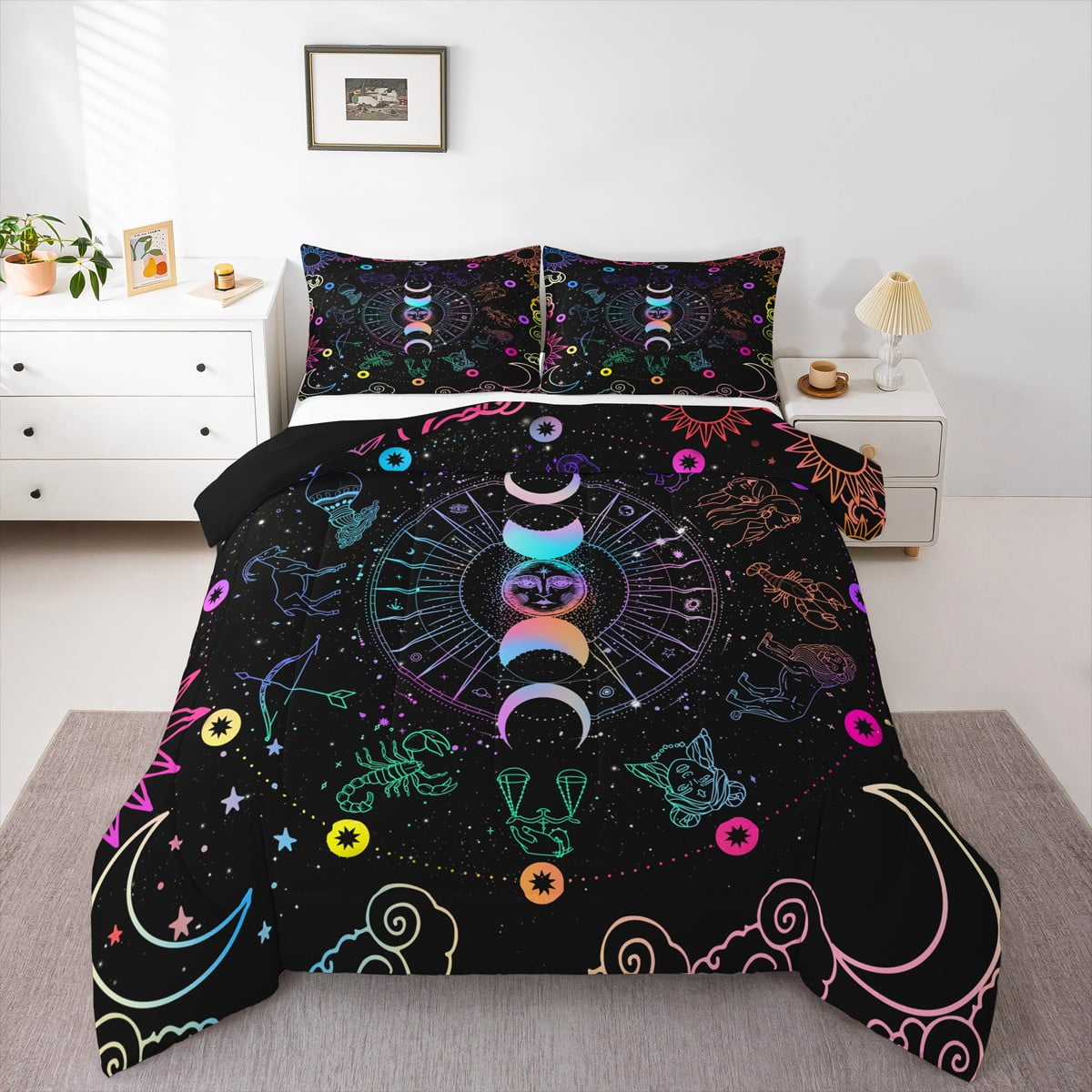 Homewish Kids Psychedelic Constellation Bedding Comforter Set, Tribal ...