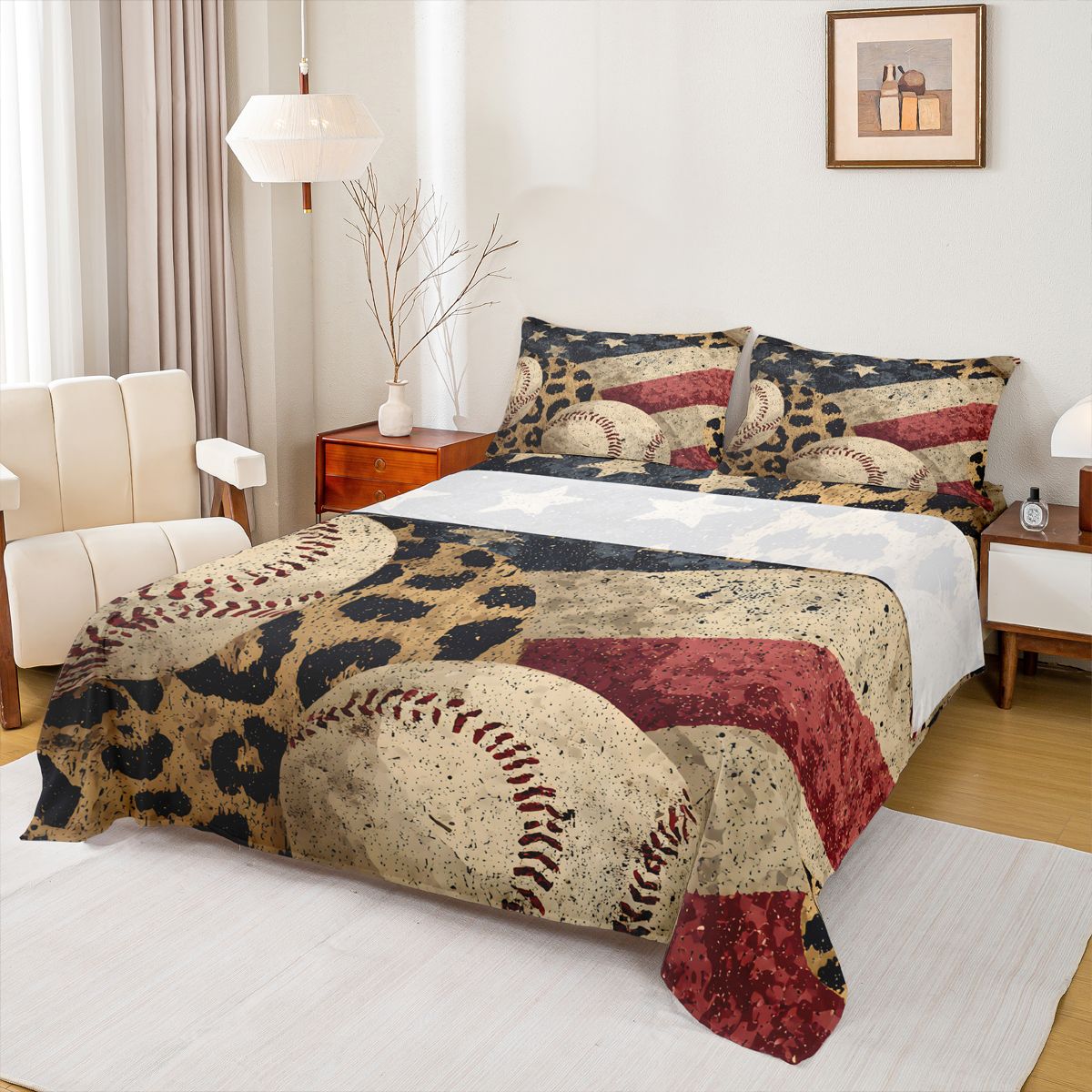 Homewish Kids Sport Game Full Size Sheets,Baseball Theme Bed Sheets ...