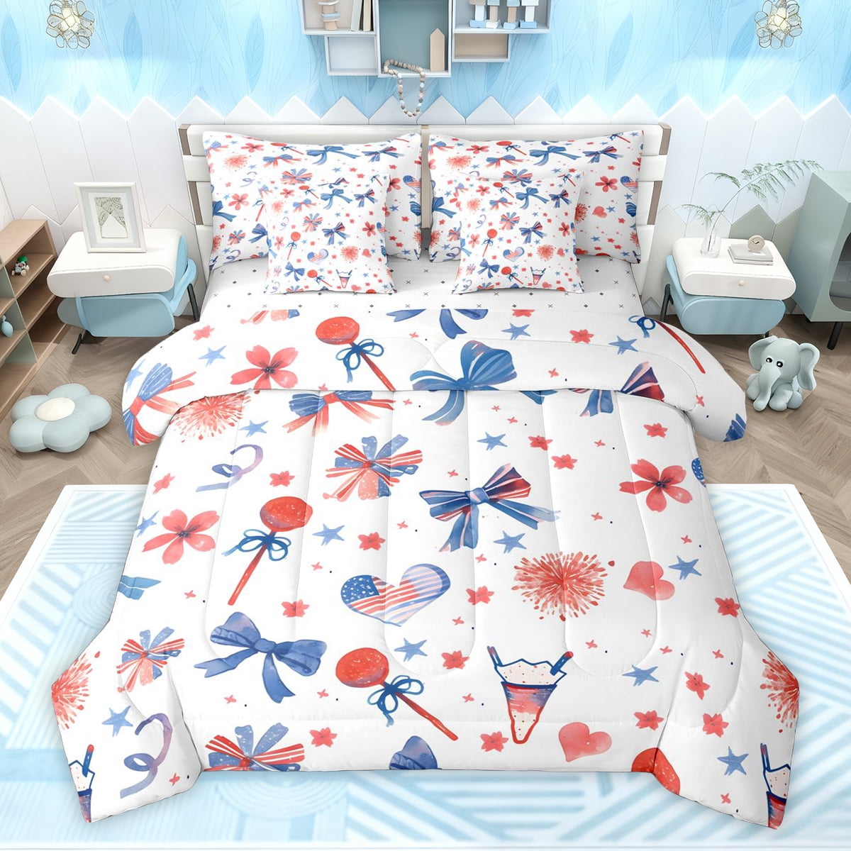 Homewish Kids Teenagers Girls Cartoon Bow Knot Bedding Comforter Set ...