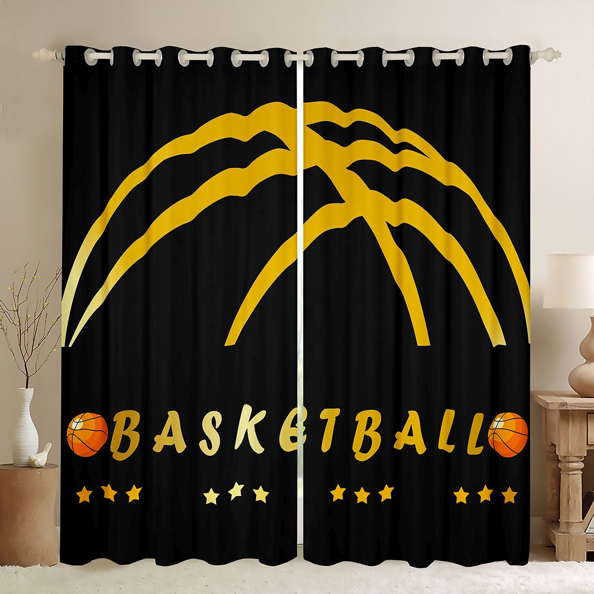 Homewish Kids Teens Basketball Print Black Out Curtains,Sport Theme ...