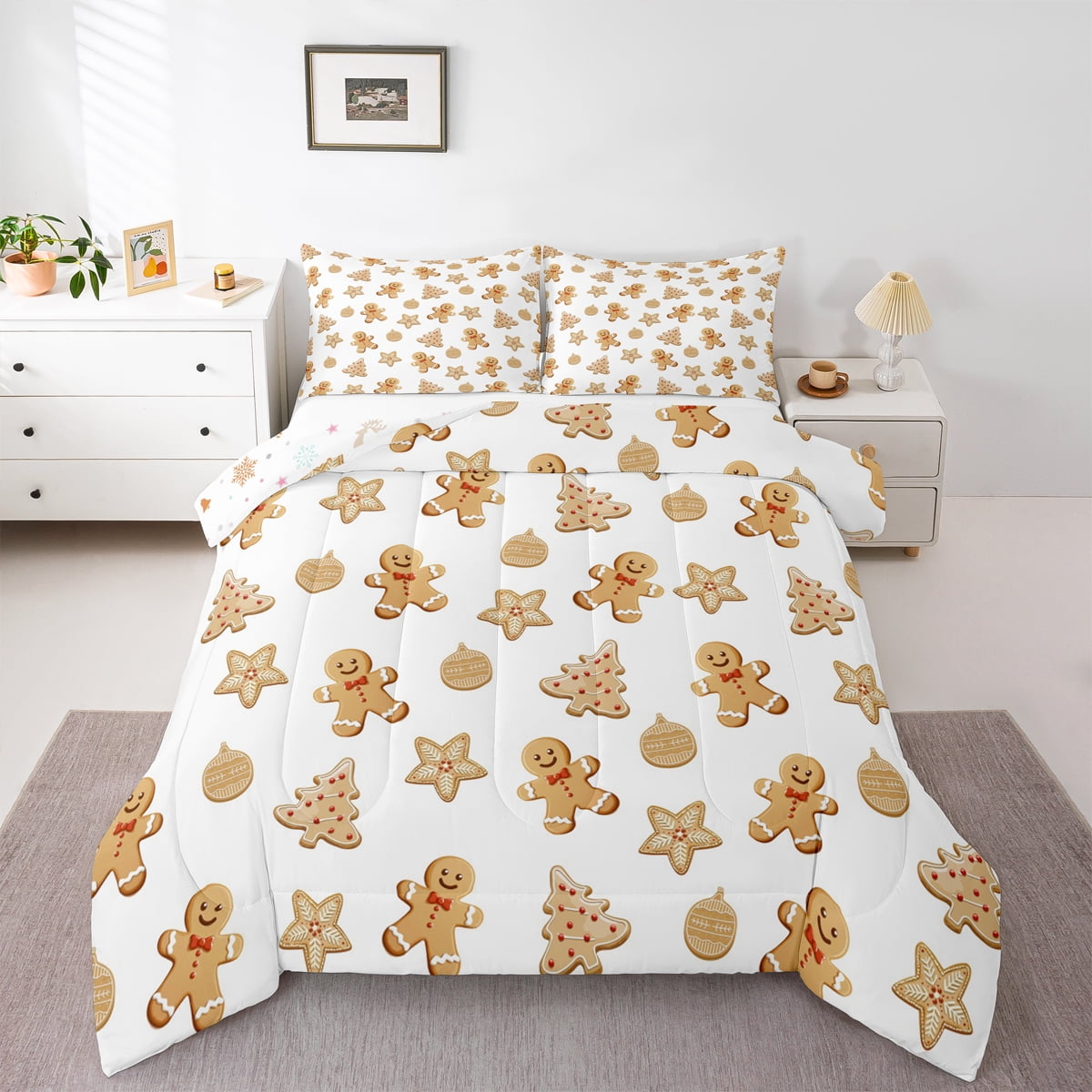 Homewish Kids Teens Cartoon Gingerbread Man 2pcs Bedding Comforter Set ...
