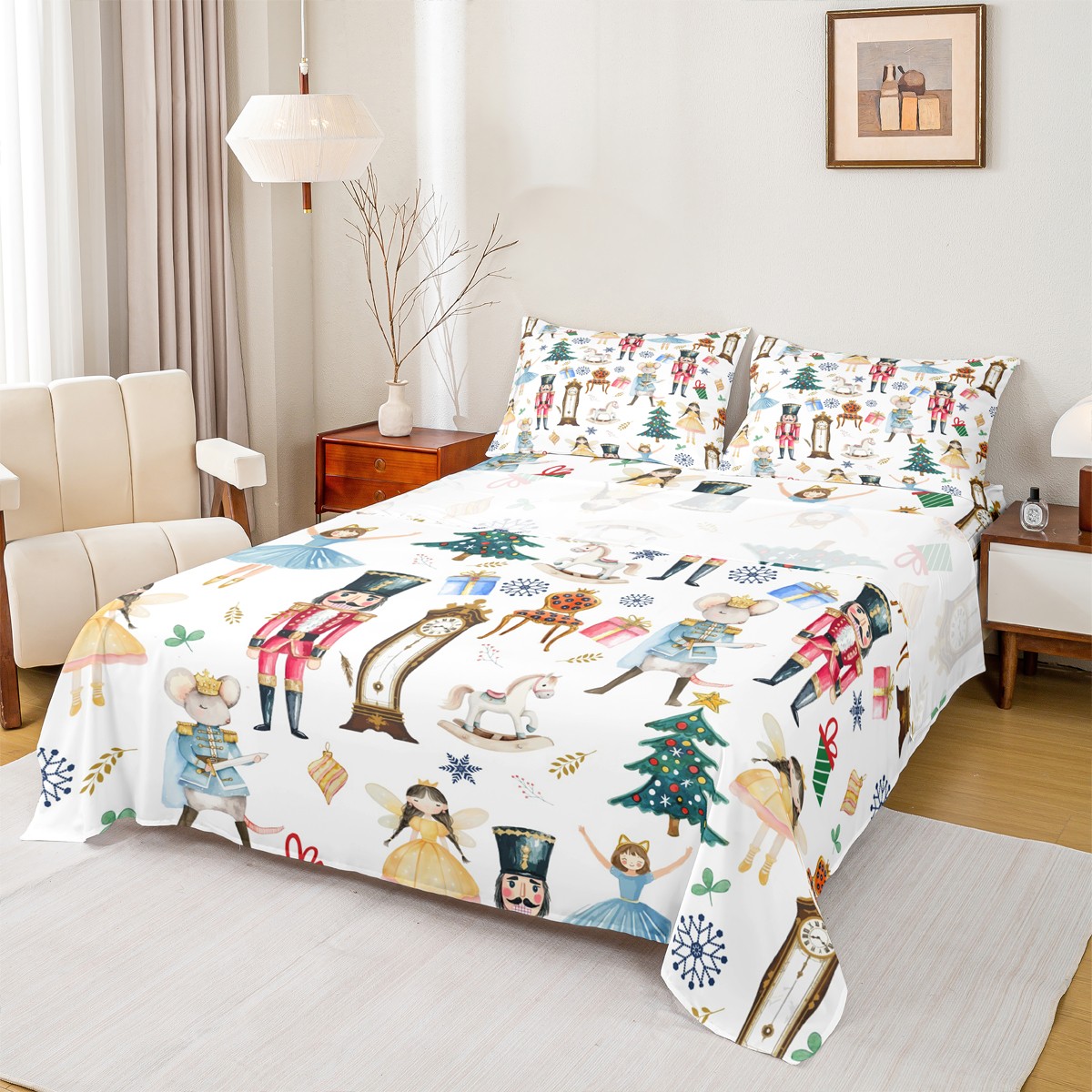 Homewish Kids Xmas Nutcracker Queen Sheet Sets, Cute Princess Fairy ...