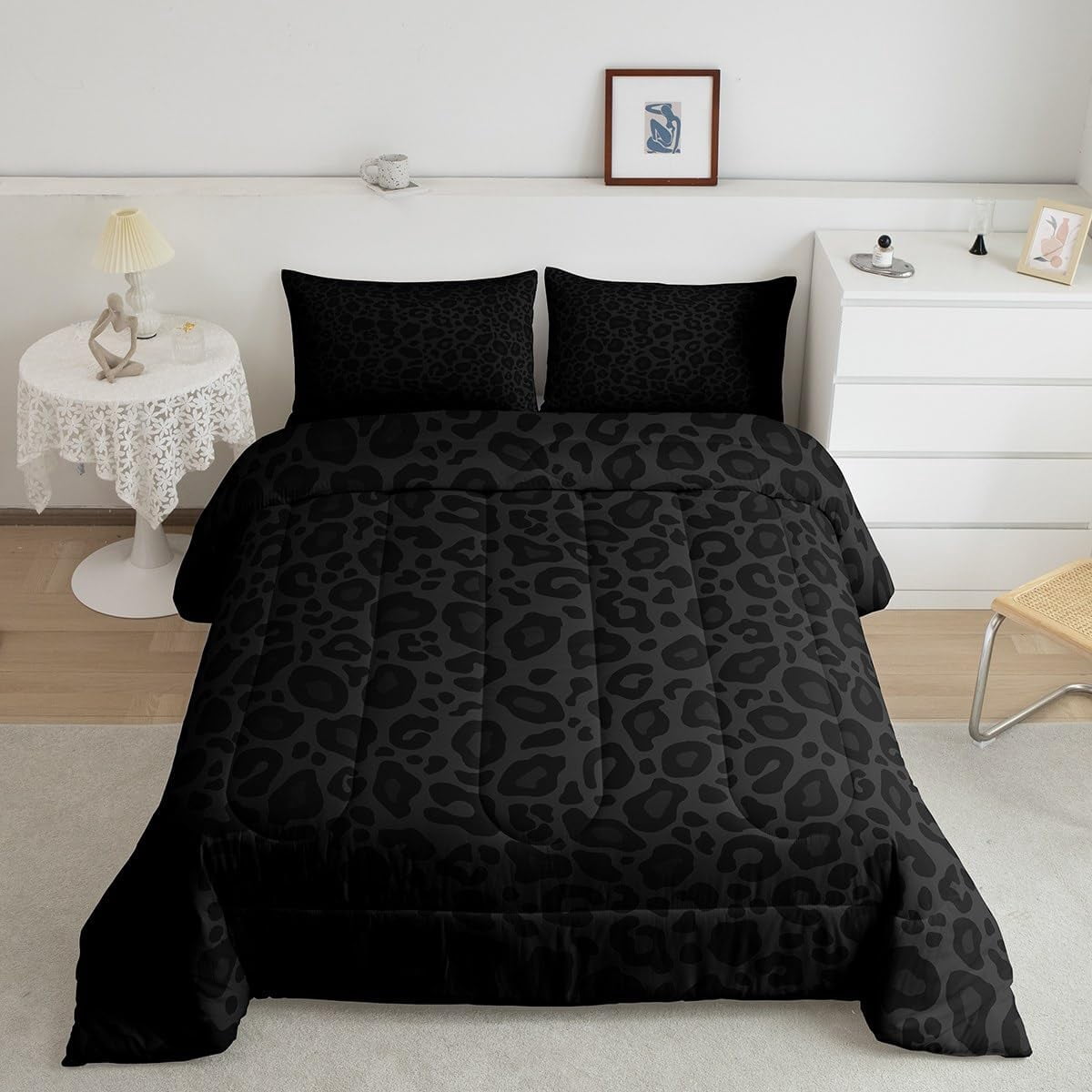 Homewish Leopard Print Comforter Set Twin Zebra Texture Bedding Set ...