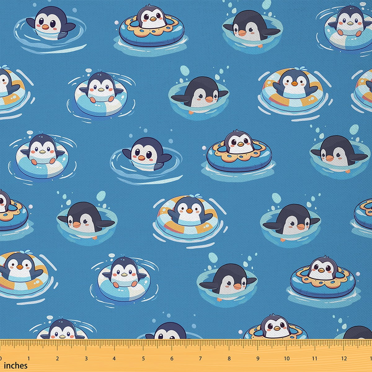 Homewish Lovely Penguins Fabric by the Yard 2 Yard,Cute Animal Room ...